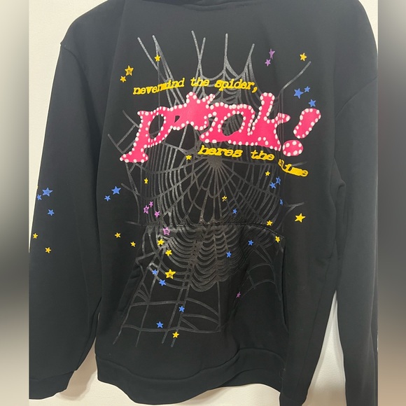 spider | Sweaters | Sp5der Pnk Hoodie Black | Poshmark